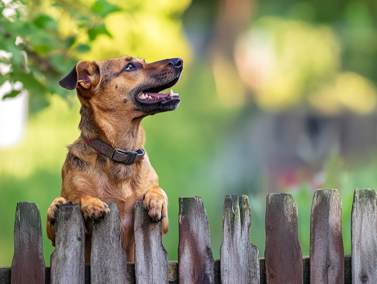 Wunderschone Hund Bellt Am Zaun Ordnungsamt Bild
